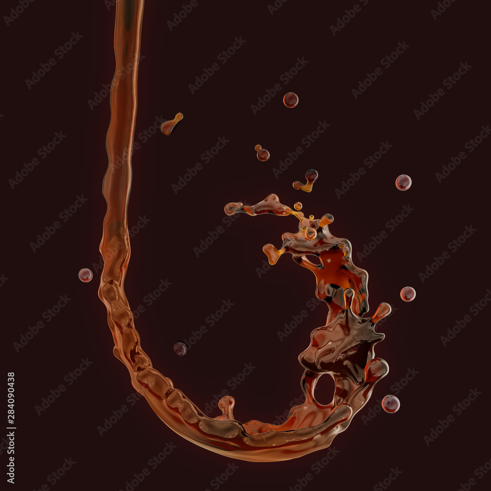 Cola, beer, red rooibos tea, bourbon, coffee spiral splash with ...