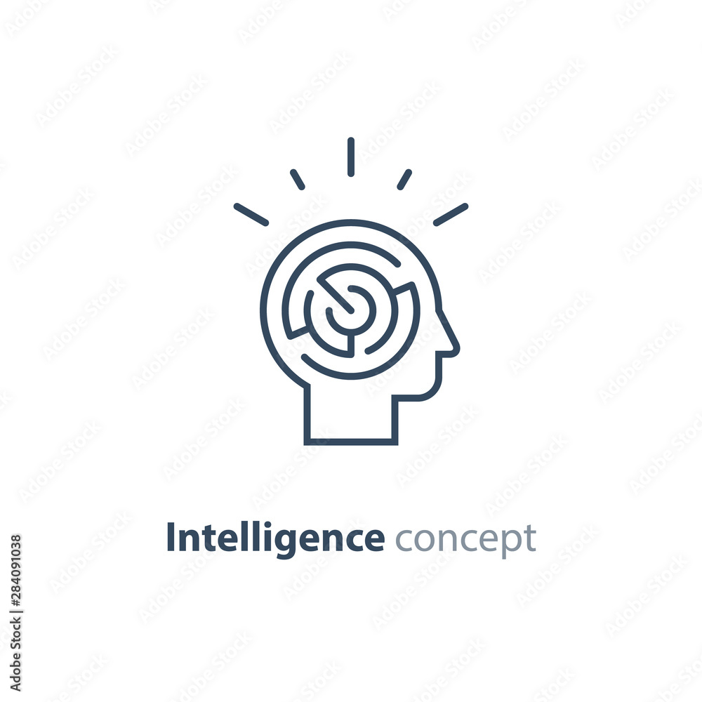 Psychology concept logo, strategy game icon, emotional intelligence ...
