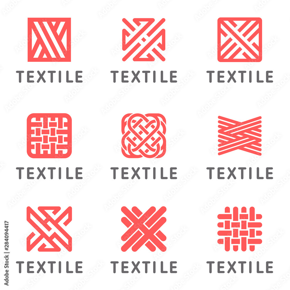 Set of vector logo design for shop knitting, textile Stock Vector ...