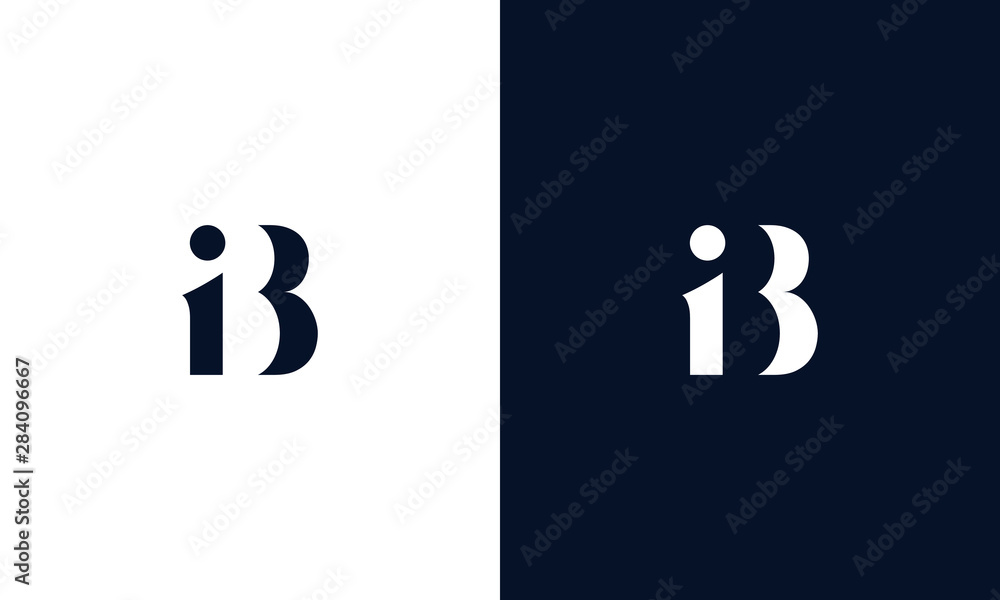 Abstract letter IB logo. This logo icon incorporate with abstract shape ...