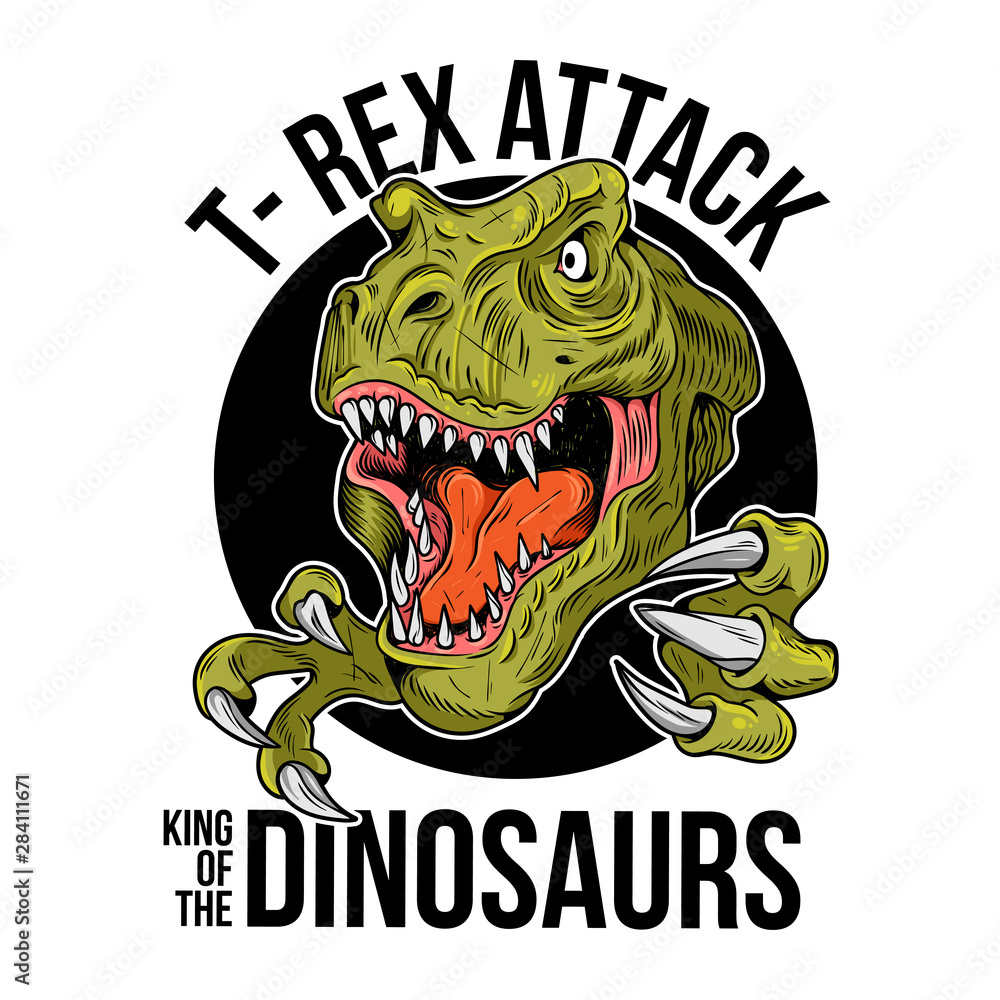 T-REX Tyrannosaurus Rex big dangerous head Stock Vector | Adobe Stock