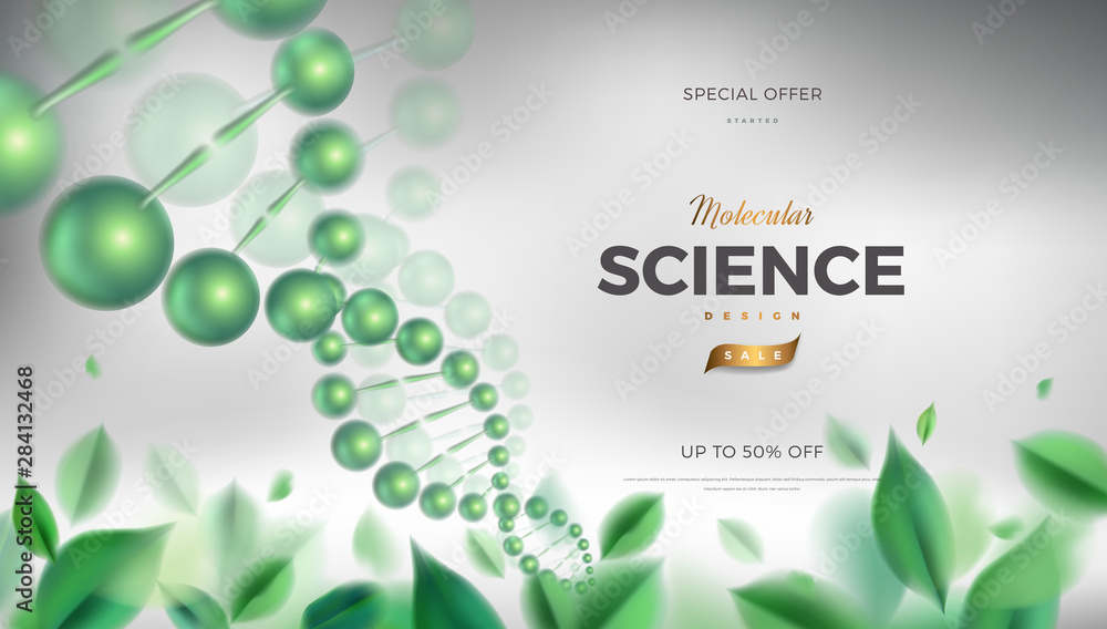 Science abstract vector background design with DNA molecular structure ...