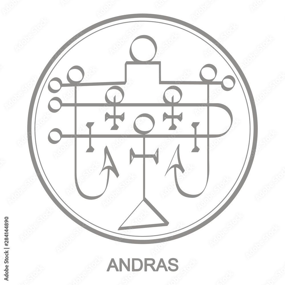 Vector icon with symbol of demon Andras Sigil of Demon Andras Stock ...