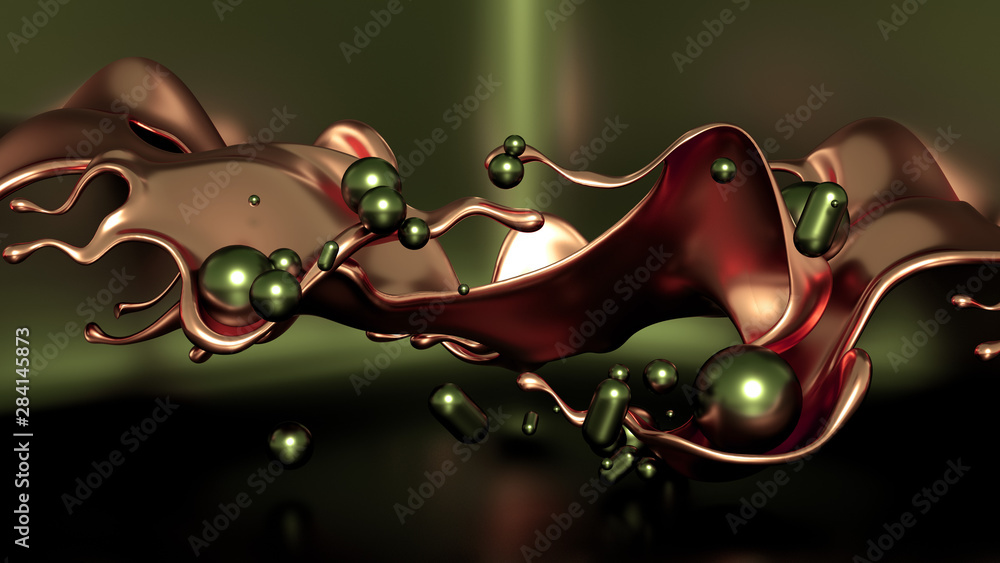 Beautiful, elegant background with a pedestal and a showcase. 3d ...