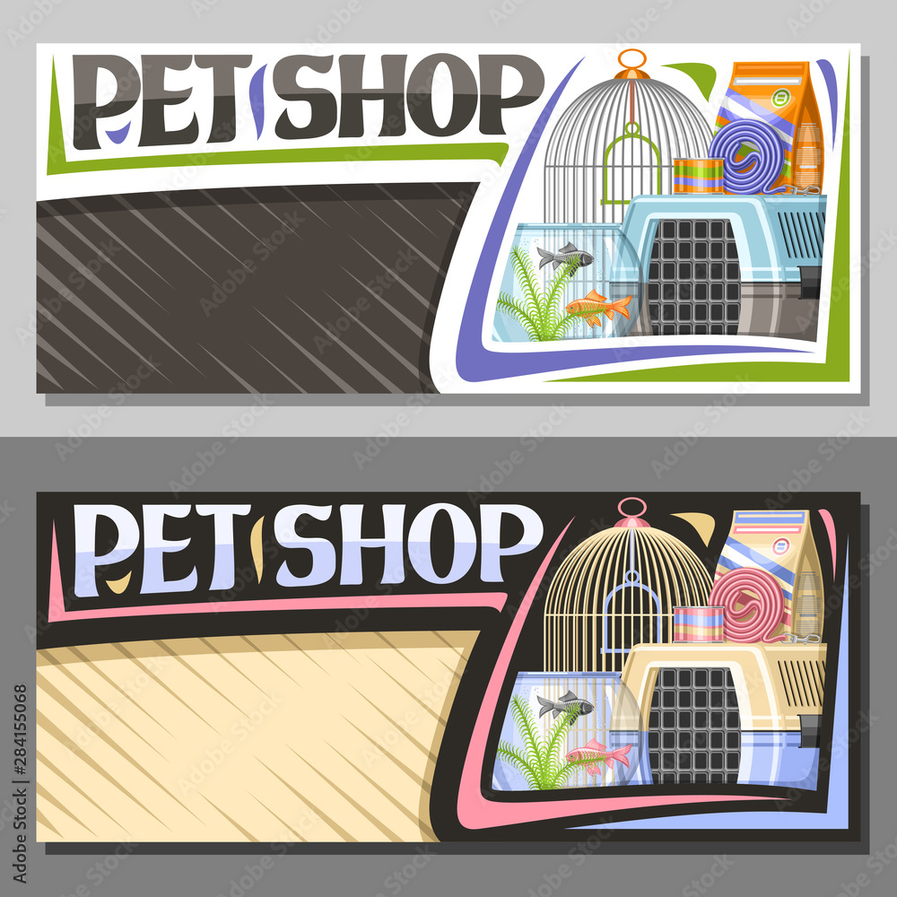 Vector layouts for Pet Shop with copy space, sign board with ...