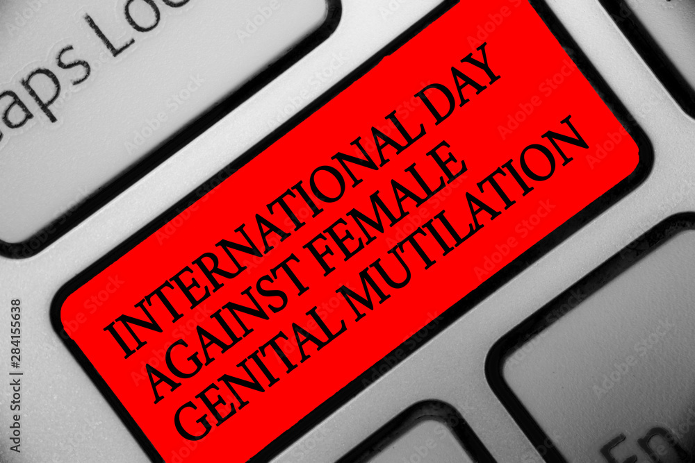 Writing note showing International Day Against Female Genital ...
