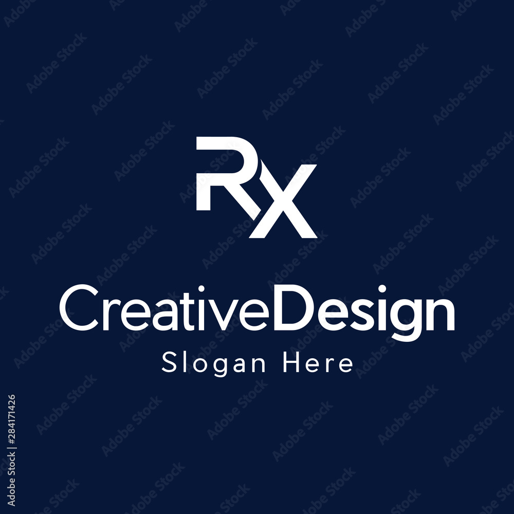 modern RX logo icon symbol for physician and doctor's medication, RX ...