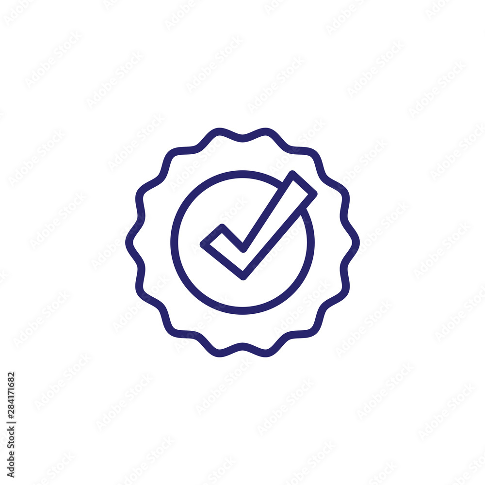 Approval and Signature Icon with badge and checkmark Stock Vector ...
