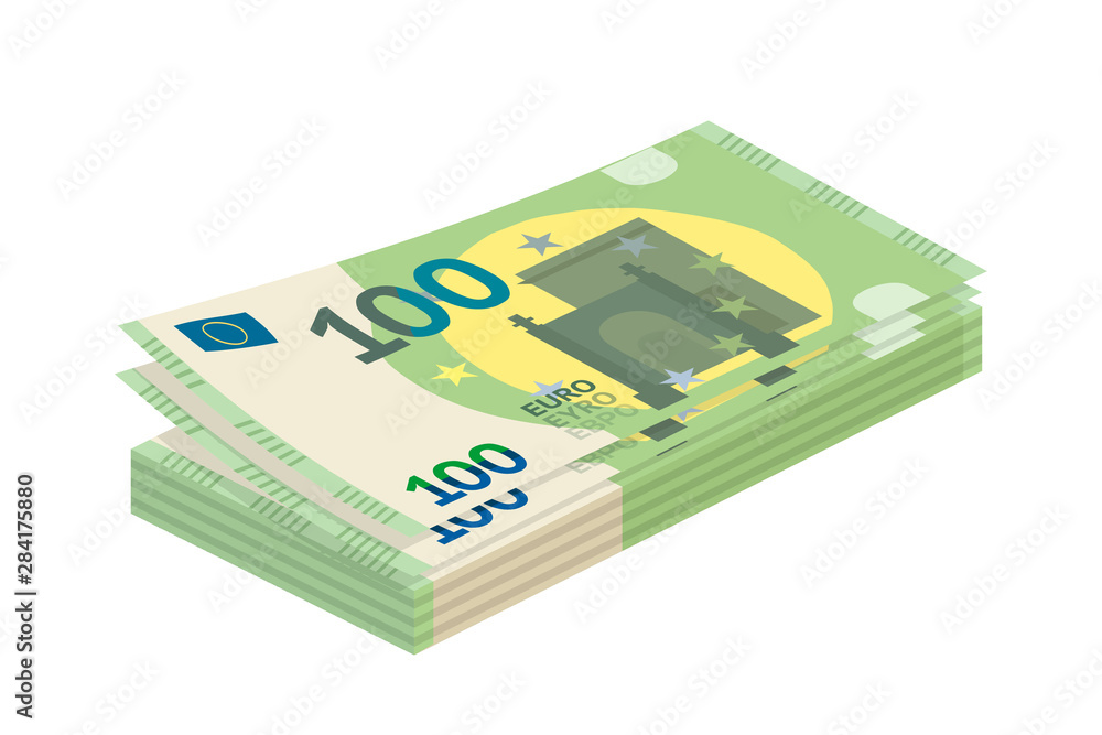 Euro banknotes flat vector illustration Stock Vector | Adobe Stock