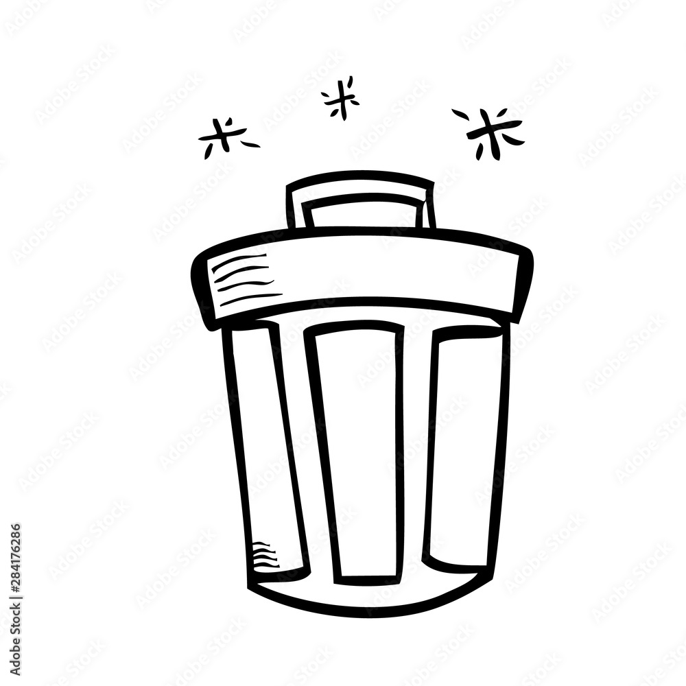 Simple Vector Outline Hand Draw Sketch of Closed Empty Clean and tidy ...