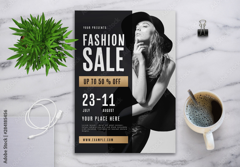 Minimalist Flyer Layout with Color Overlay and Bold Typography Stock ...