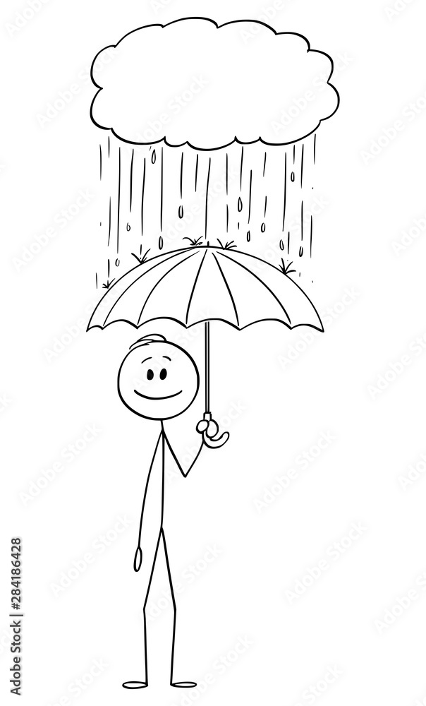 Vector cartoon stick figure drawing conceptual illustration of man or ...