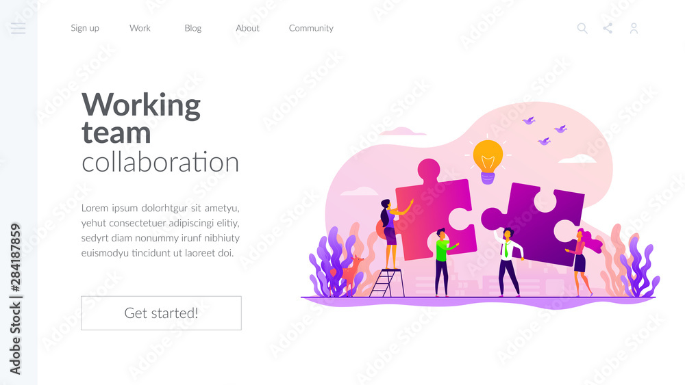 Finding solution, problem solving. Teamwork and partnership. Working ...