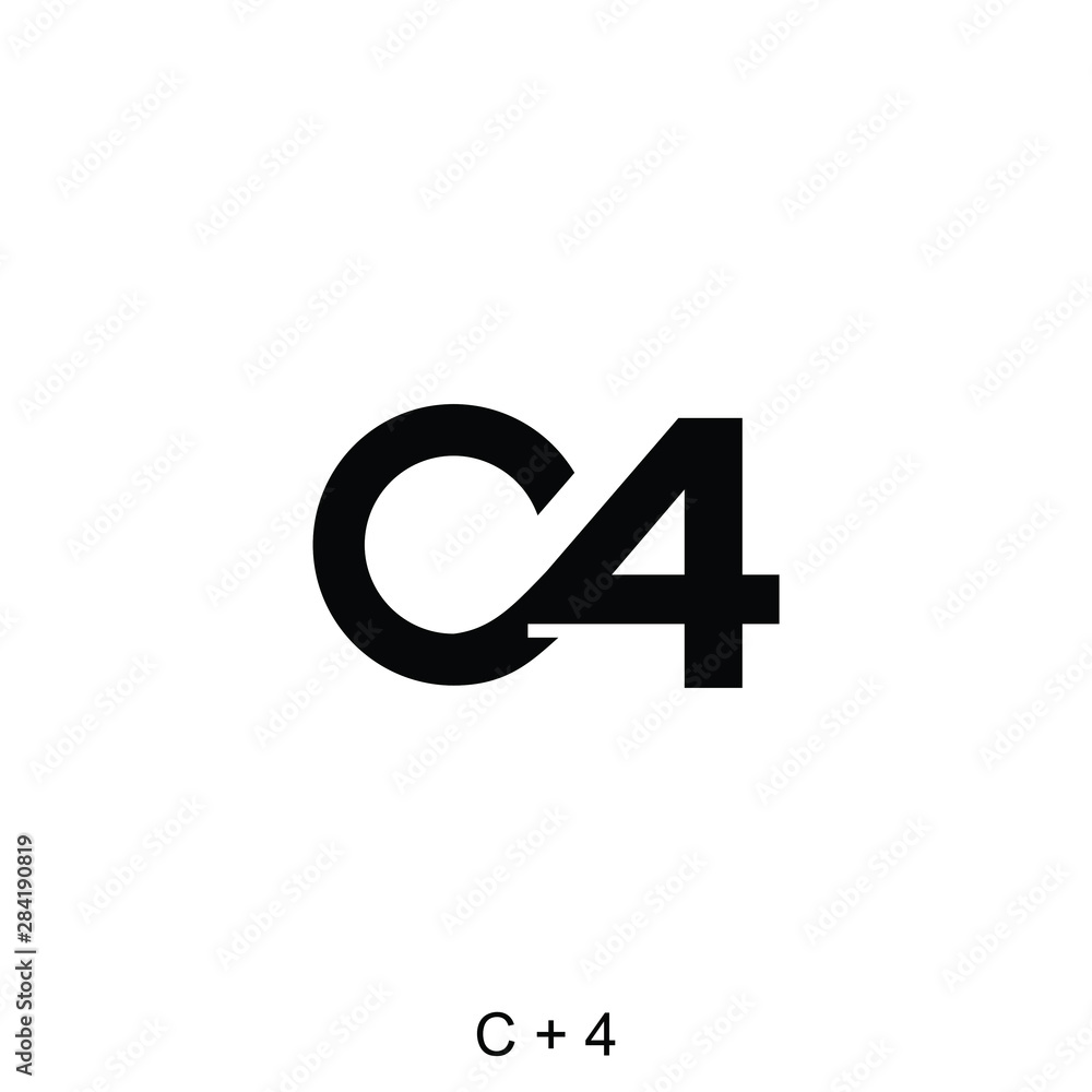 C4 logo design ready to use Stock Vector | Adobe Stock