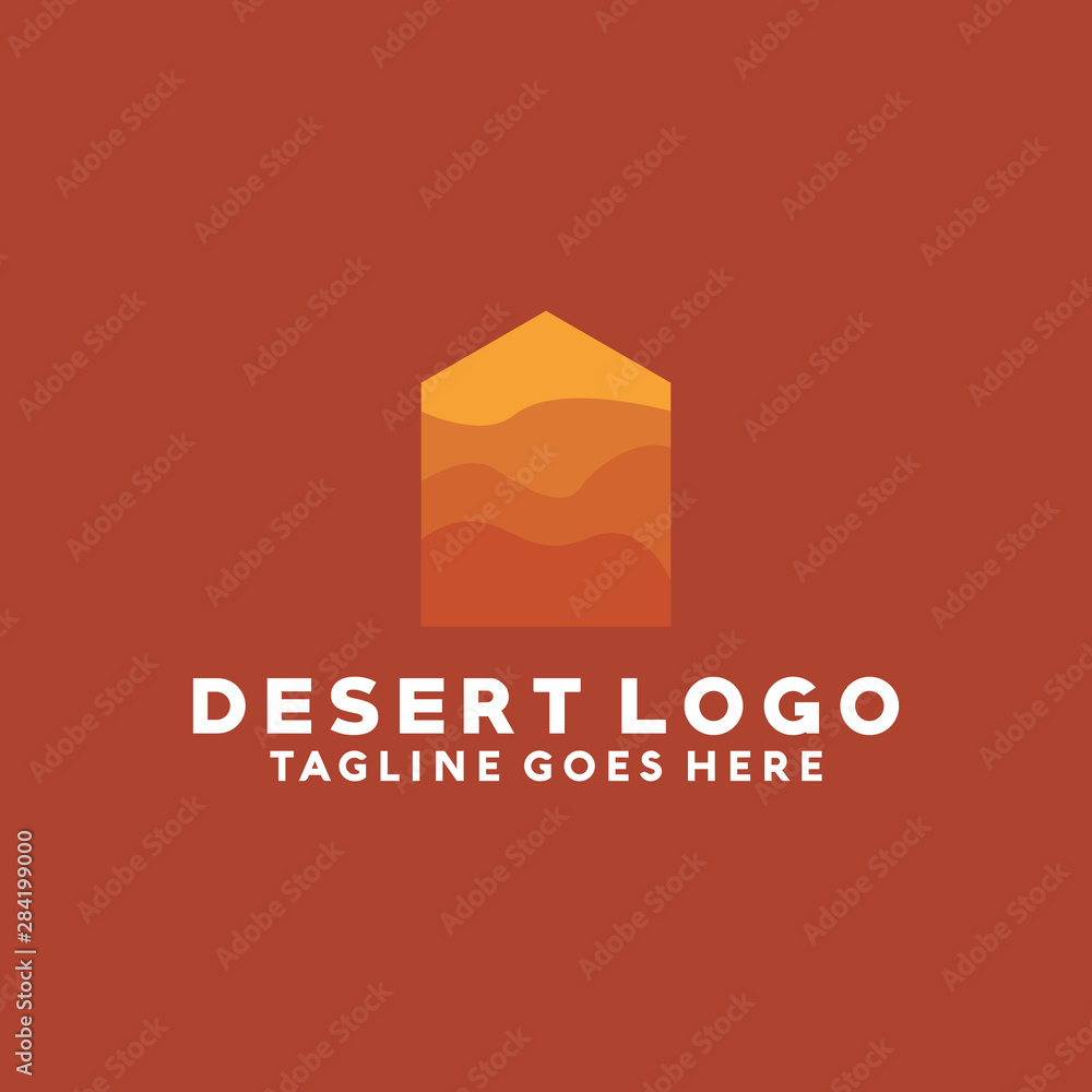Desert Logo Vector Logo Design Template. Emblem and Modern Icon. Badge ...