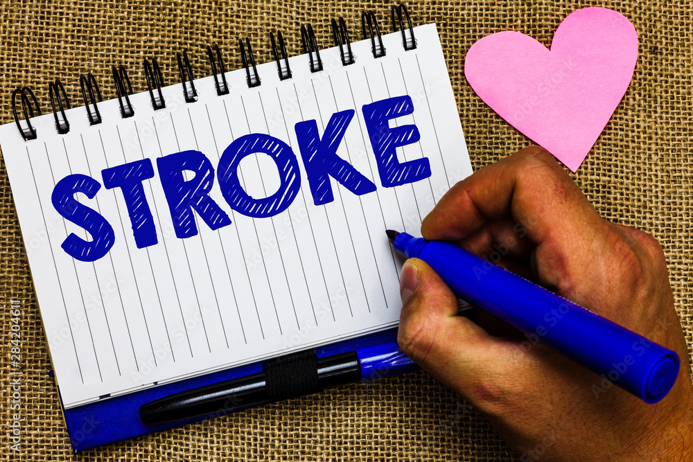 Writing note showing Stroke. Business photo showcasing Patients losing ...