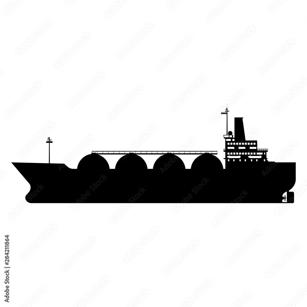 Icon Gas tanker LNG carrier natural gas. Carrier ship Stock Vector ...