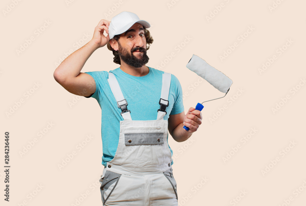 profesional painter thinking Stock Photo | Adobe Stock