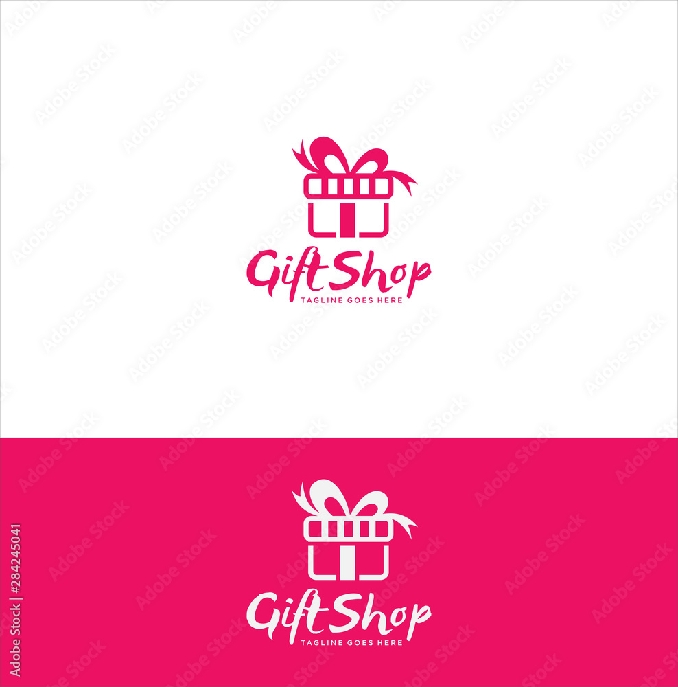 Gift Shop Logo Design. Loving Gift Logo Icon Template. Gift Box Logo ...