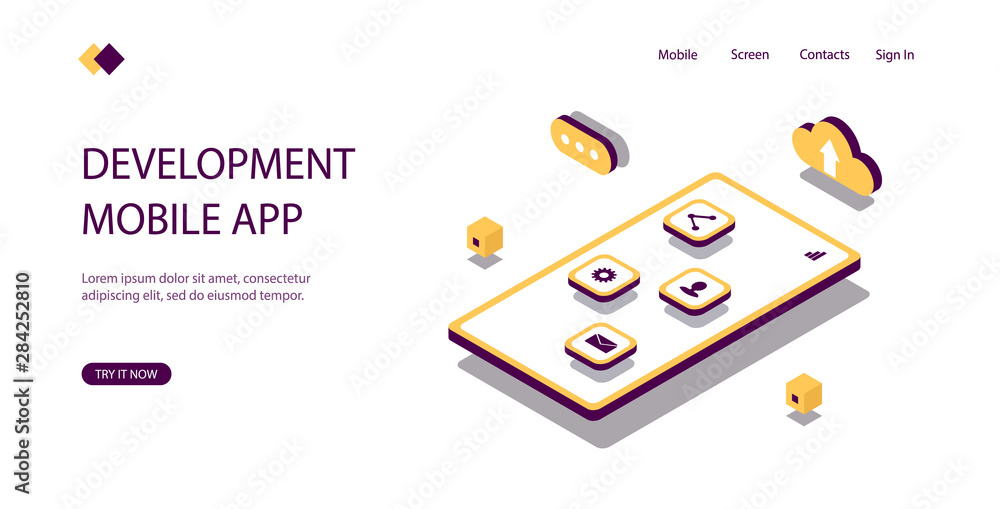Concept development mobile app, settings mobile phone, set functions ...