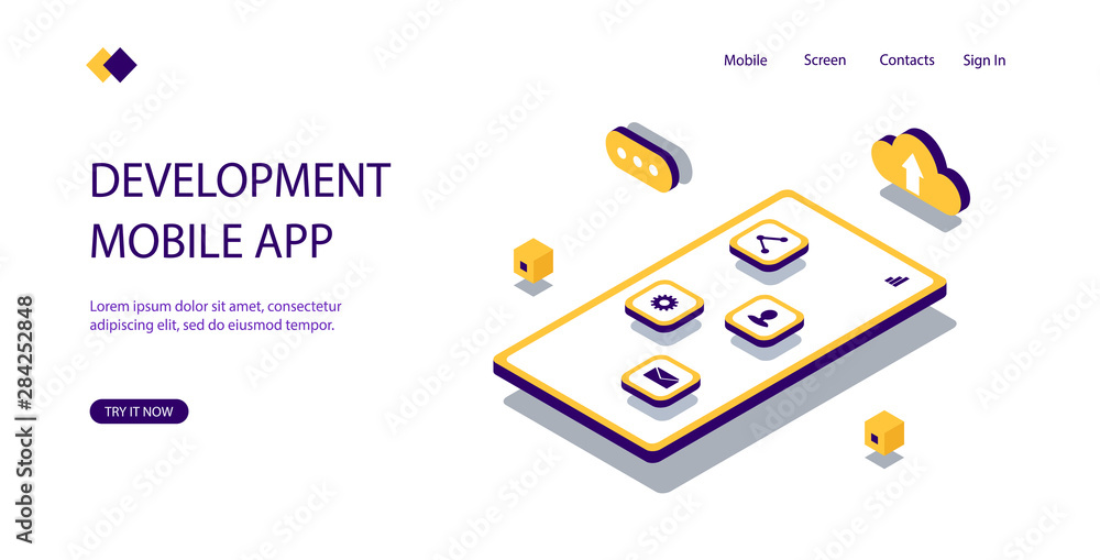 Concept development mobile app, settings mobile phone, set functions ...