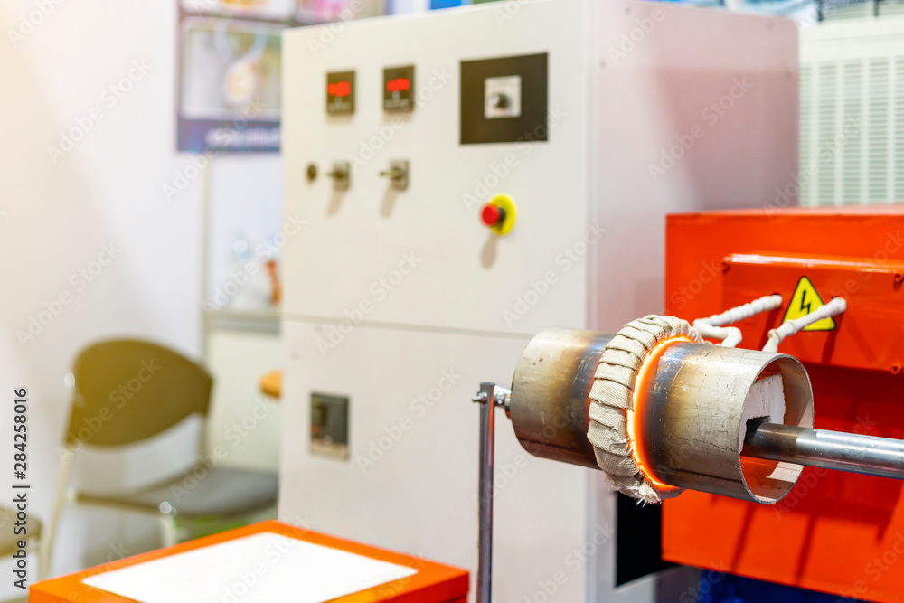 High volt electric induction heating machine to heat metal pipe or tube ...