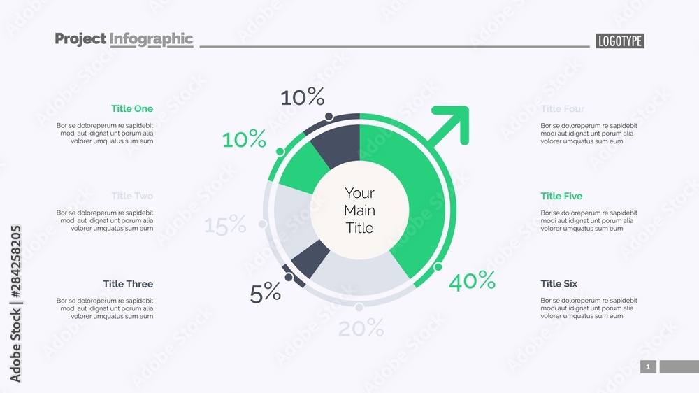 Gender infographics slide template. Business data. Graph, diagram ...