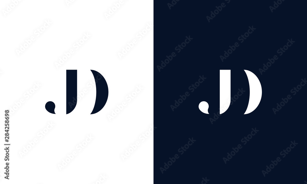 Abstract letter JD logo. This logo icon incorporate with abstract shape ...
