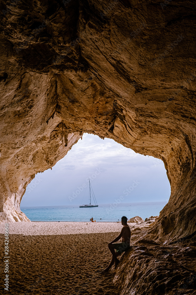 Sardinia Cala Luna beach with caves, Cala Luna beach in Cala Gonone ...