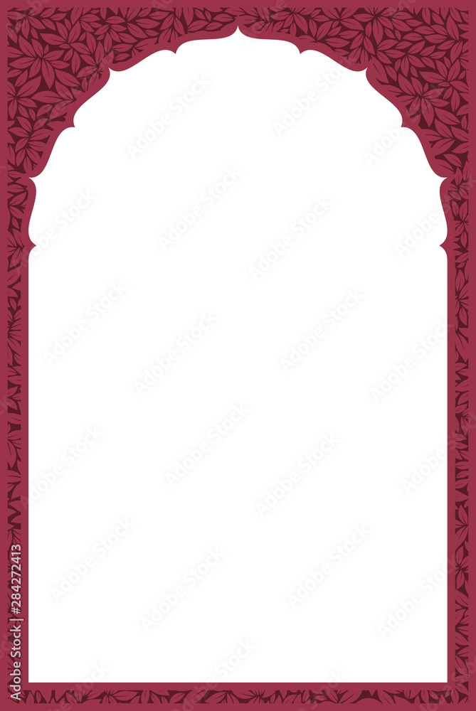 Indian frame with leaves texture on white background - Vector Stock ...