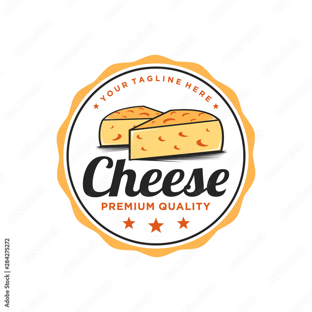 Cheese badge simple logo design inspiration Stock Vector | Adobe Stock