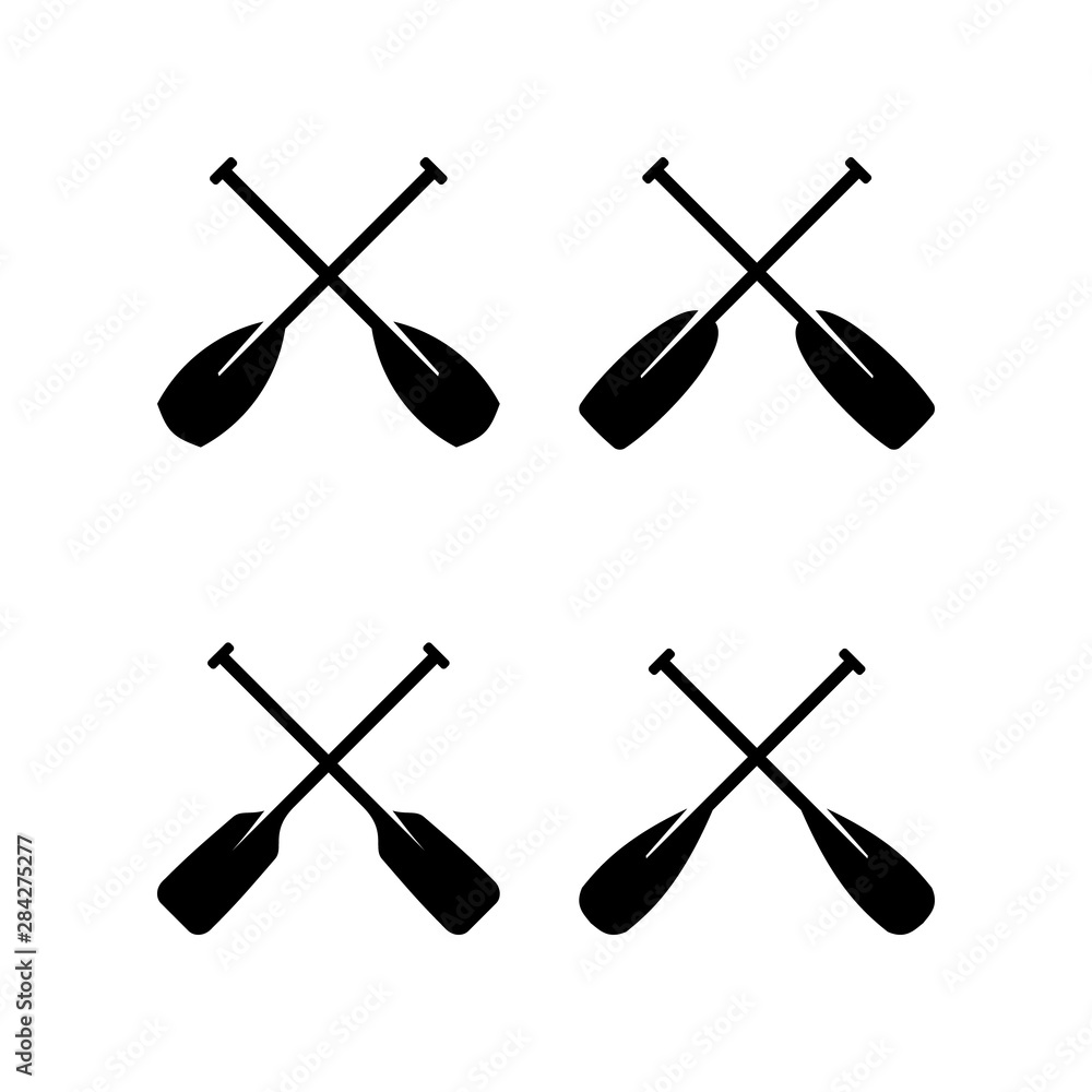 Set of paddle icon, logo. Cross paddle logo design Stock Vector | Adobe ...