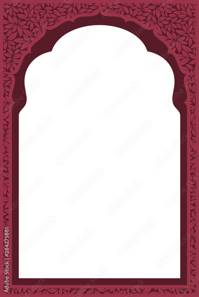Indian frame with leaves texture on white background - Vector Stock ...