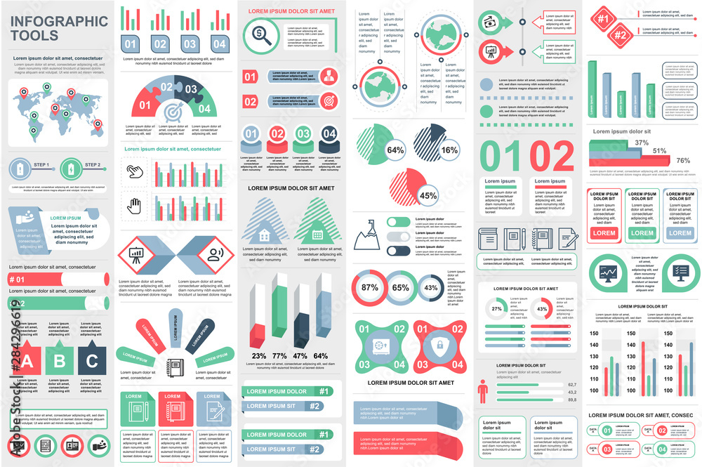 Infographic elements data visualization vector design template. Can be ...