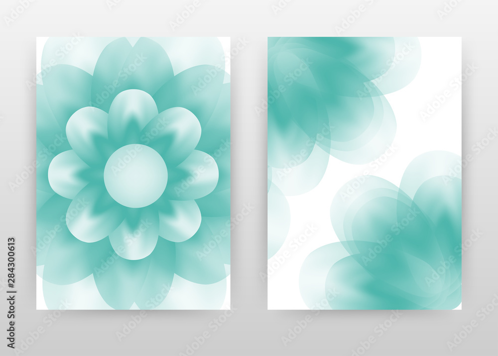 Blue 8 petals on flower design for annual report, brochure, flyer ...