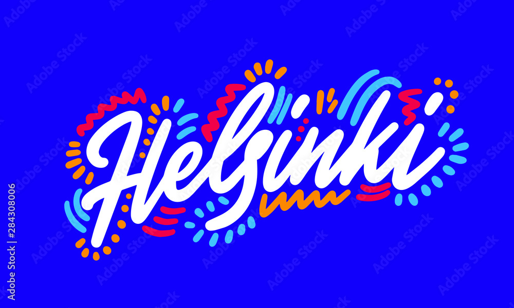 Helsinki Handwritten city name.Modern Calligraphy Hand Lettering for ...