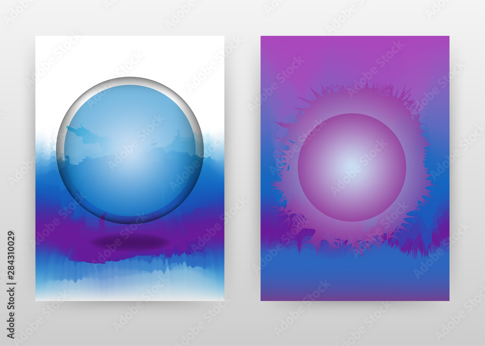 Round blue purple design for annual report, brochure, flyer, poster ...