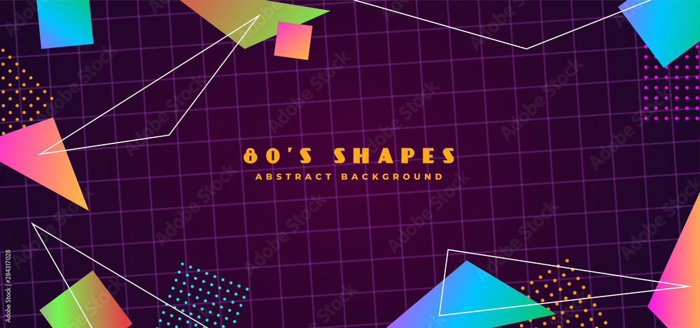 Simple futuristic retro 1980s style abstract cover banner design. 80s ...