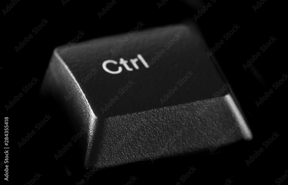 Ctrl, control button computer keyboard background and texture, side ...