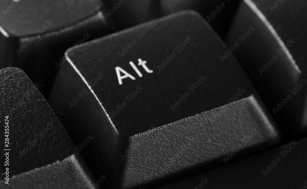 Alt option symbol keyboard key button background and texture, side view ...