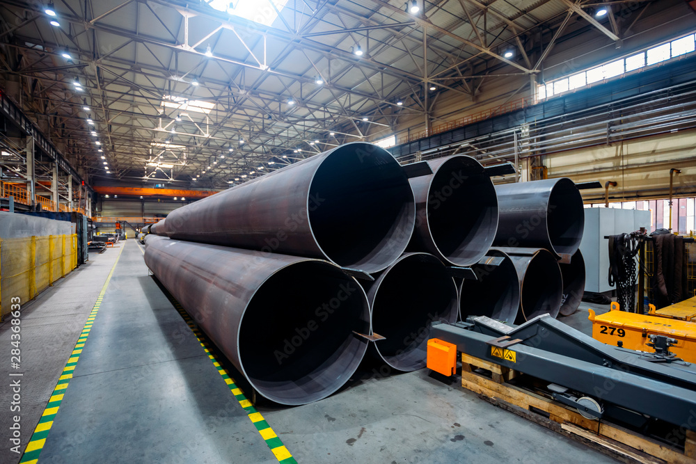 New manufactured steel pipes Stock Photo | Adobe Stock