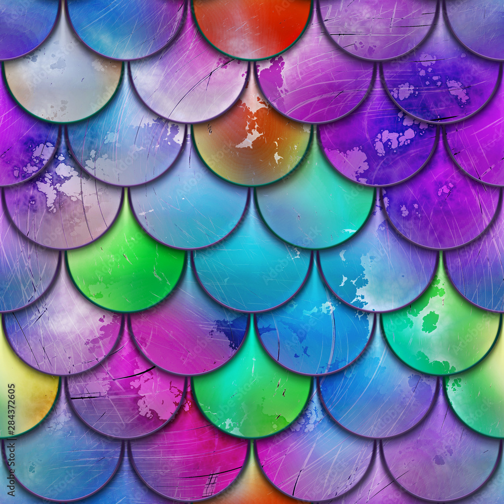 Grunge seamless texture of fish scales, fish skin color, 3d ...