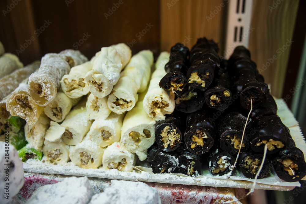 Kurdish sweets, Bazaar in Erbil or Hawler, capital of Kurdistan, Iraq ...