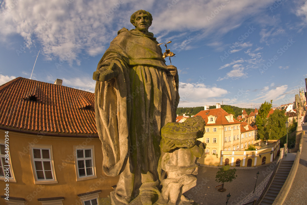 View from Charles Bridge (Karluv most), founded in 1357, Baroque ...