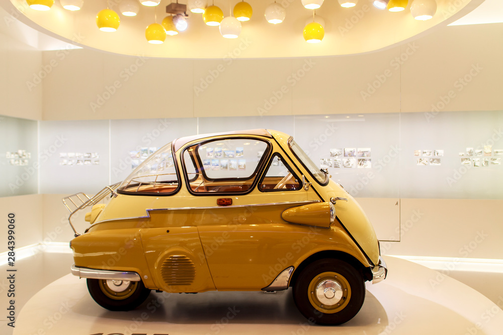 BMW Isetta car 1955 at BMW Welt (BMW World) in Munich, Germany, BMW ...