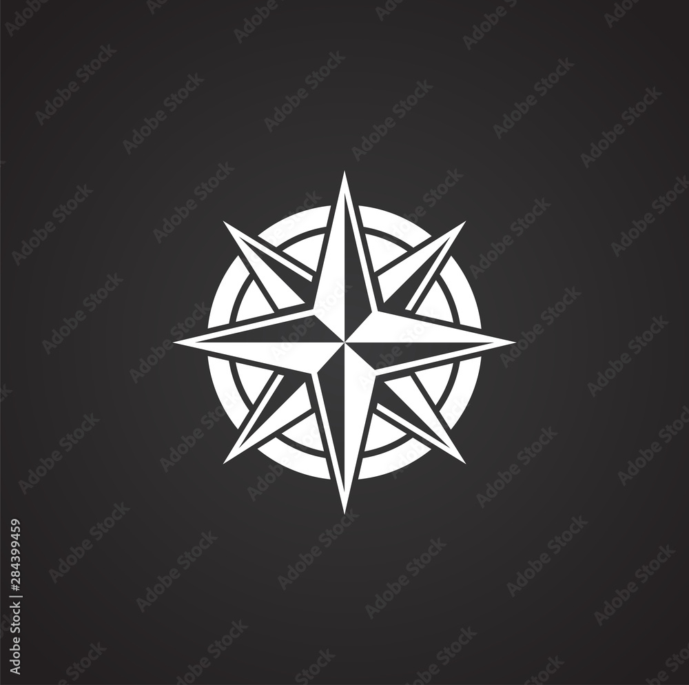 Windrose icon on background for graphic and web design. Simple illustration. Internet concept ...