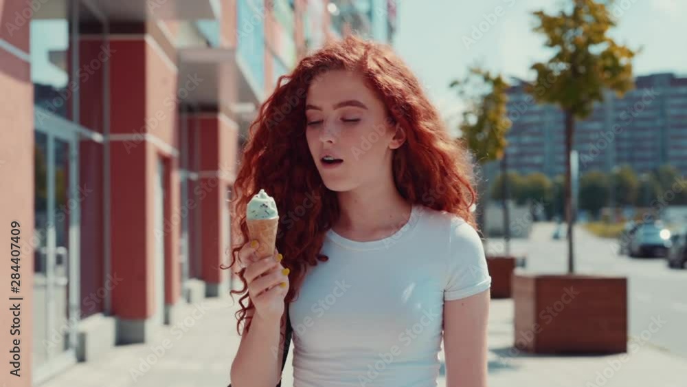 Portrait of beautiful happy smiling emotional young woman with long ...