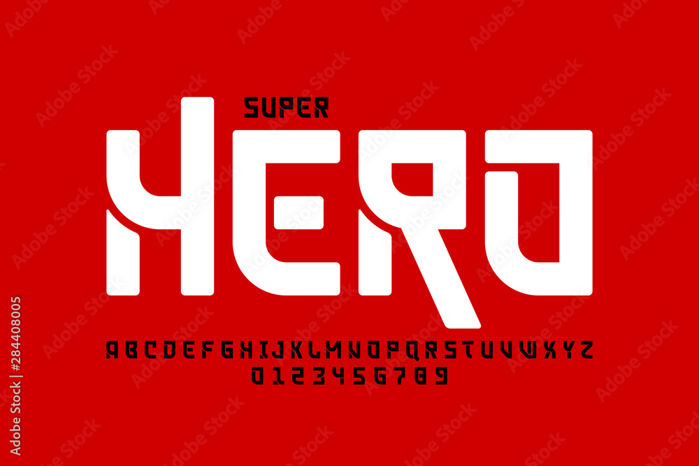 Comics super hero style font, alphabet letters and numbers Stock Vector ...