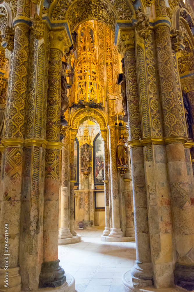 Portugal, Tomar. Tomar Castle, Knights of the Templar fortress, castle ...