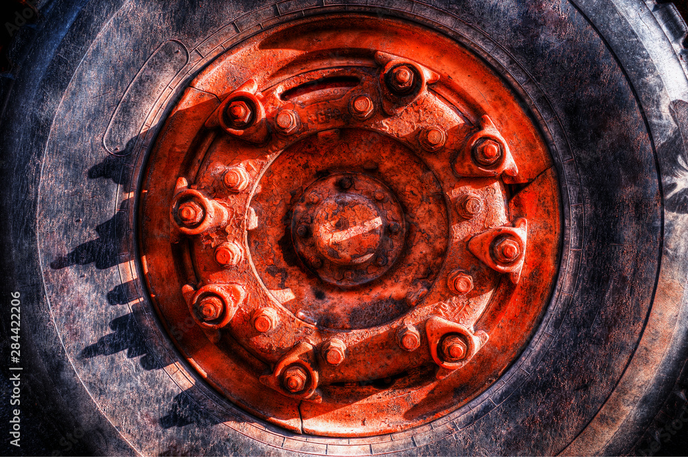 Truck wheel in detail transport background hd Stock Photo | Adobe Stock